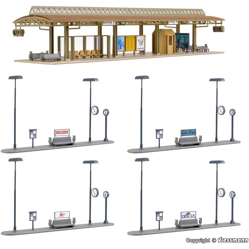 VOLLMER 45149 H0 bus station with canopy