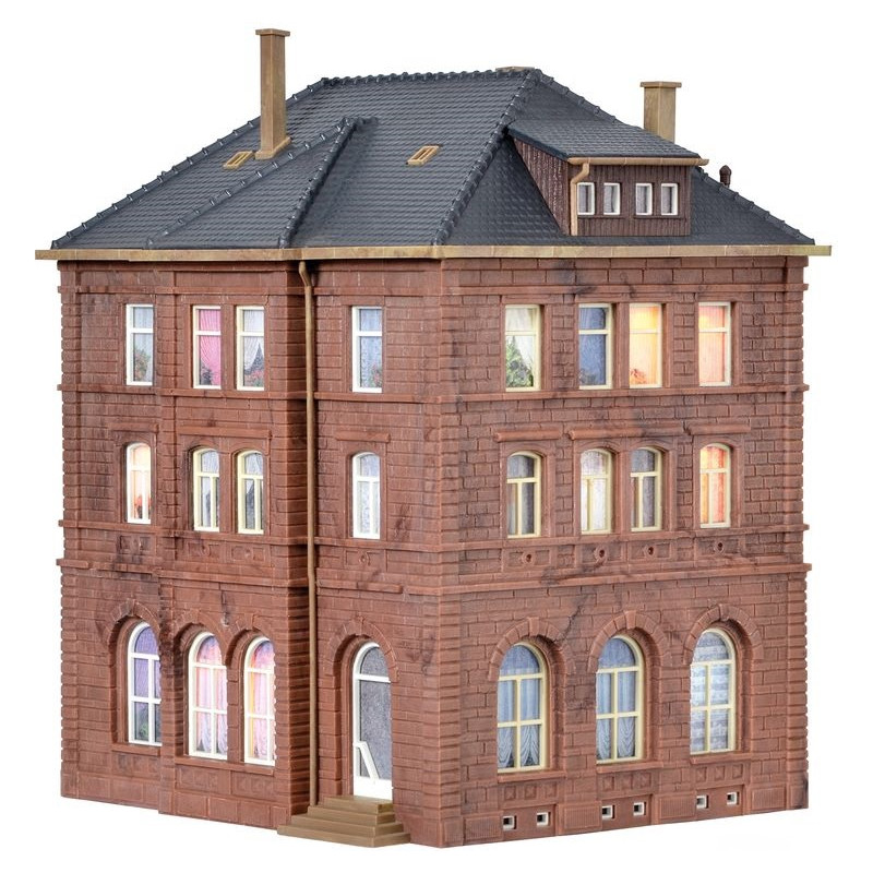 KIBRI 38199 H0 railroad building with lighting